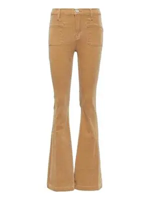 FRAME Le Bardot Mid-rise Corduroy Flared Pants - Beige