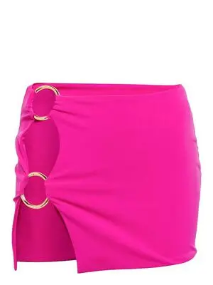 LOUISA BALLOU Ring Detail Cutout Mini Skirt - Pink