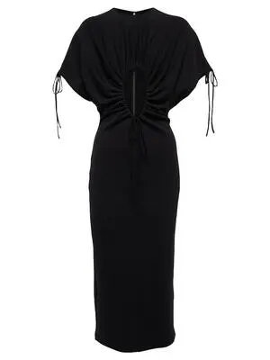 CHRISTOPHER KANE Cutout Cotton Midi Dress - Black