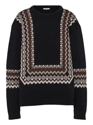 Chloé Wool-blend Jacquard Sweater - Black