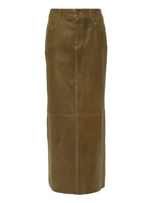 Stouls Leather Midi Skirt - Green