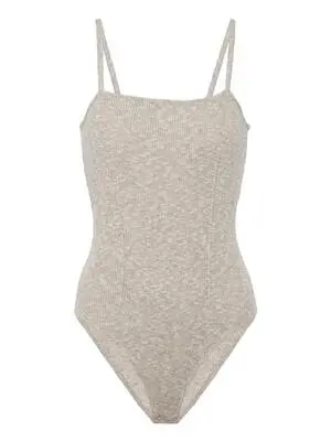 Magda Butrym Knitted Linen And Cotton Bodysuit - Grey
