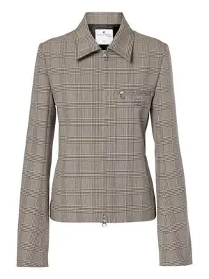 COURREGES Courrèges Prince Of Wales Check Wool-blend Jacket - Beige