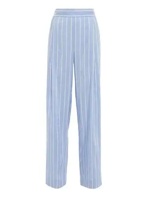 Vince High-rise Wide-leg Striped Trousers - Multicoloured