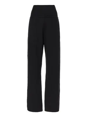 Alaïa High-rise Wool-blend Straight Leg Trousers - Black