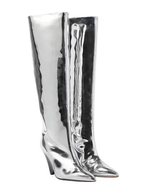 Isabel Marant Étoile Lakita Mirrored Knee-high Boots - Silver