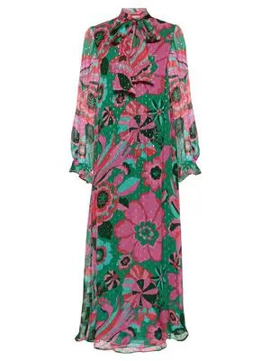 Rixo Ferne Floral Georgette Maxi Dress - Multicoloured