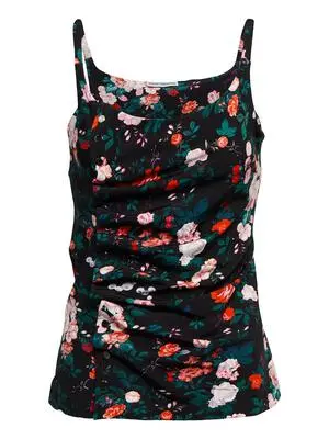 Rabanne Ruched Floral Viscose Top - Multicoloured