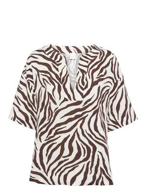 Max Mara Zebra-print Jersey Top - Multicoloured