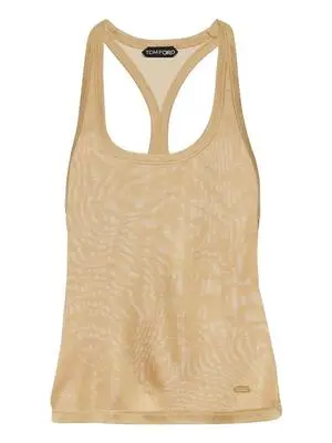 TOM FORD Micro-rib Silk Jersey Tank Top - Yellow