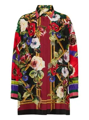 DOLCE & GABBANA Dolce&Gabbana Printed Silk Shirt Dress