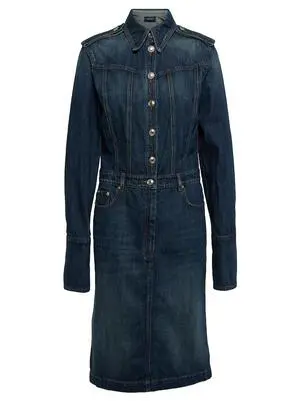 Sportmax Scuro Vintage" Denim Midi Dress - Blue