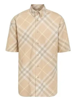 Burberry Check Cotton Shirt - Beige