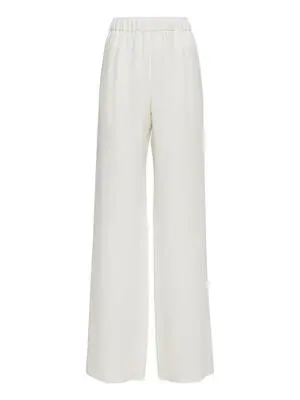 Valentino Garavani High Rise Silk Wide-leg Trousers - White