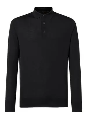 Loro Piana Ml Long-sleeved Wool Polo Shirt Brown