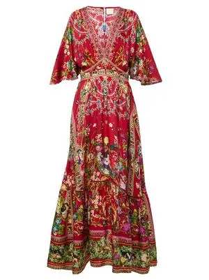 Camilla Printed Silk Maxi Dress - Multicoloured