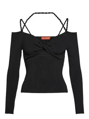 Altuzarra Ribbed-knit Cutout Top - Black