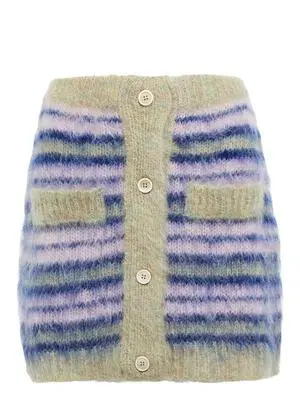 MARNI Marni Striped Mohair-Blend Miniskirt