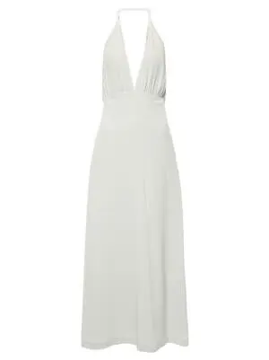 TOTEME Halterneck Silk Maxi Dress - Silver