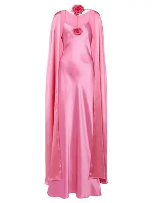 RODARTE Silk Gown With Cape Effect - Multicoloured