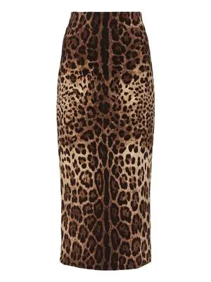 Dolce & Gabbana Dolce&Gabbana Leopard Print Wool Pencil Skirt Multicoloured