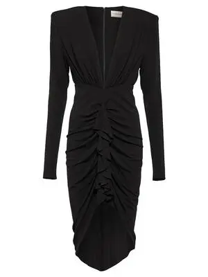 Alexandre Vauthier Draped Jersey Midi Dress - Black