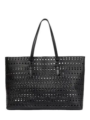 ALAÏA Alaia Le Mina 44 Tote Bag In Ivory Glow Leather