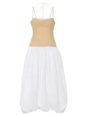Simkhai Pfeiffer Cotton And Linen-blend Midi Dress - Multicoloured