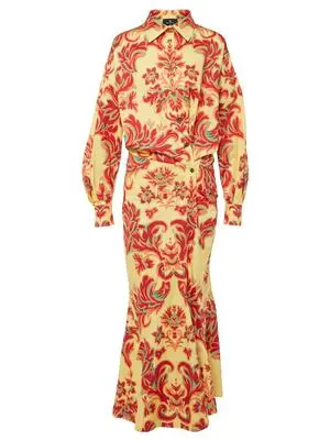 Etro Printed Cotton And Silk Maxi Dress - Multicoloured