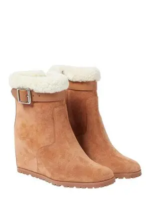 SIMKHAI Avery Suede Wedge Ankle Boots