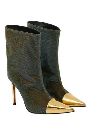 Alexandre Vauthier Alex Ankle Boots With Pointed Toe And Stiletto Heel - Gold
