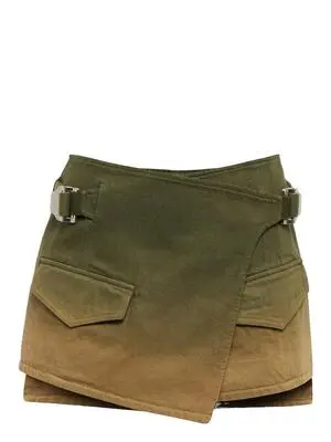 DION LEE Wrap Denim Miniskirt With Detachable Belt - Multicoloured