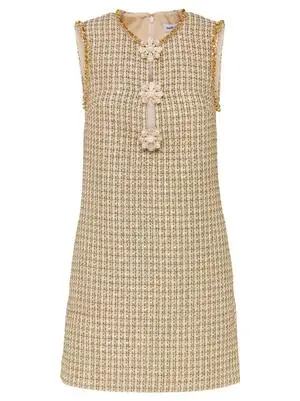SELF-PORTRAIT Embellished Bouclé Minidress - Multicoloured