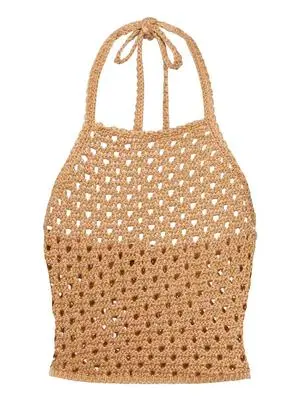 Etro Crochet Cotton Halter Top - Multicoloured