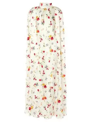 RODARTE Floral Printed Silk Maxi Dress - Multicoloured