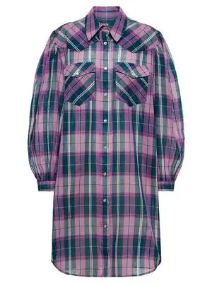 MARANT ETOILE Checked Cotton Shirt Dress - Multicoloured