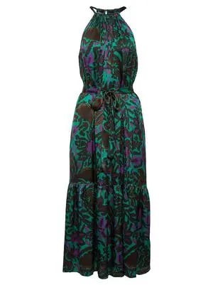 Velvet By Graham & Spencer Kareese Printed Satin Midi Dress - Multicoloured