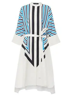 JOSEPH Dania Striped Silk Cotton Shirt Dress - Multicoloured