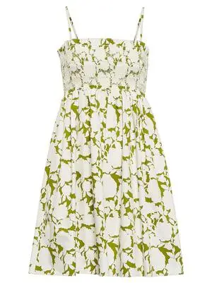 Tory Burch Floral Cotton Poplin Mini Dress - Multicoloured