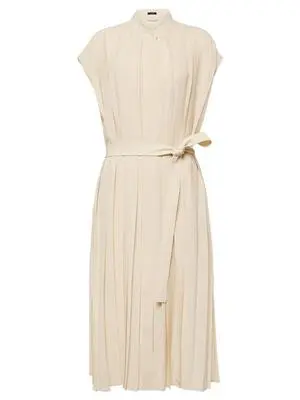 JOSEPH Davidge Plisse Midi Dress - Neutrals