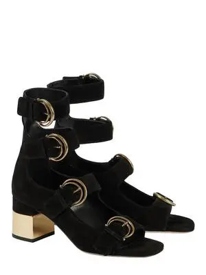 Chloé Alize Suede Buckled Sandals - Black