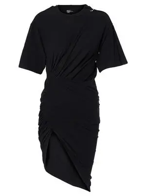 MUGLER Draped Jersey Mini Dress - Black