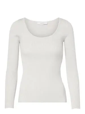 Max Mara Ondina" Lame Top - Grey