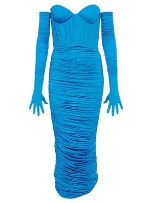 Alex Perry Strapless Sweetheart Ruched Mini Dress - Blue