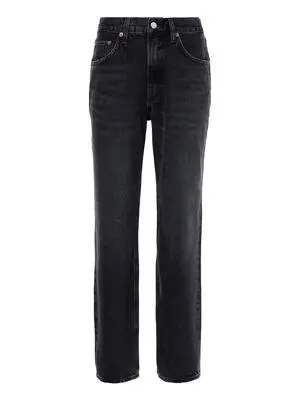 AGOLDE Valen Mid-rise Straight Jeans - Black