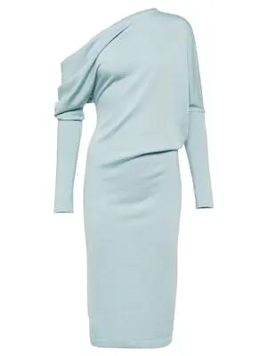 TOM FORD Off-shoulder Midi Dress - Blue