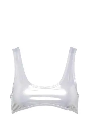 REINA OLGA Coolio Lame Bikini Top - Silver