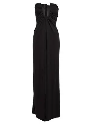 Christopher Esber Ruched Strapless Maxi Dress Black
