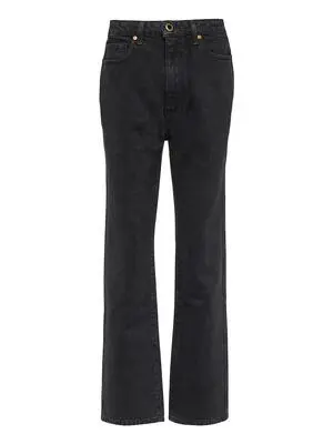Khaite Abigail Cropped Straight Jeans - Black