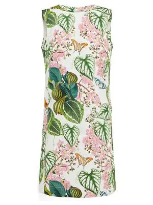 Oscar De La Renta Floral Cotton-blend Mini Dress - Multicoloured